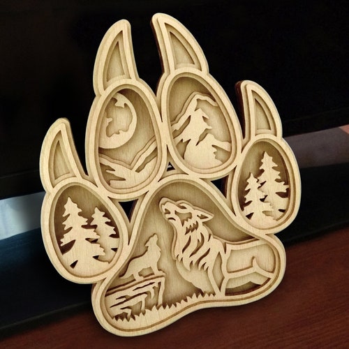 C138-wolf Scroll Saw Pattern pdf Dxf Svg Eps - Etsy Canada