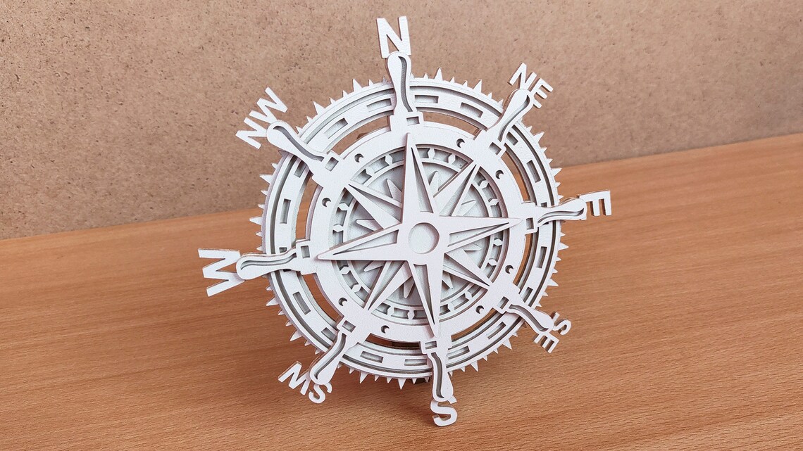 C171-compass Scroll Saw Pattern pdf Dxf Svg Eps - Etsy