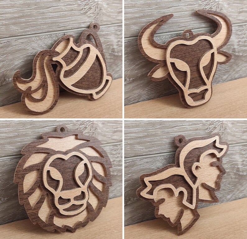 C200-zodiac Signs Set Scroll Saw Pattern pdf Dxf Svg | Etsy