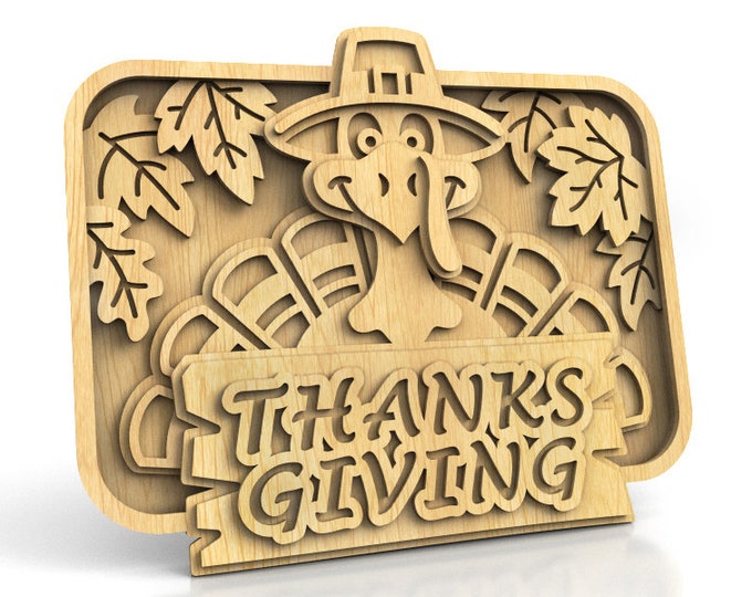C213-thanksgiving - Scroll Saw Pattern (pdf, Dxf, Svg, Eps) - Etsy