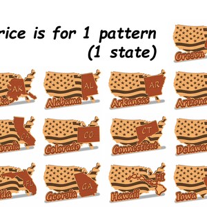 C157-US State - Scroll Saw Pattern (pdf, Dxf, Svg, Eps) - Etsy