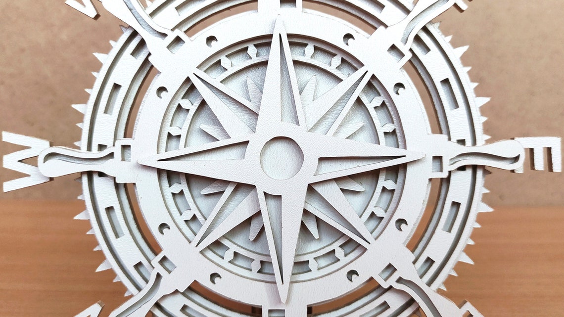 C171-compass Scroll Saw Pattern pdf Dxf Svg Eps - Etsy