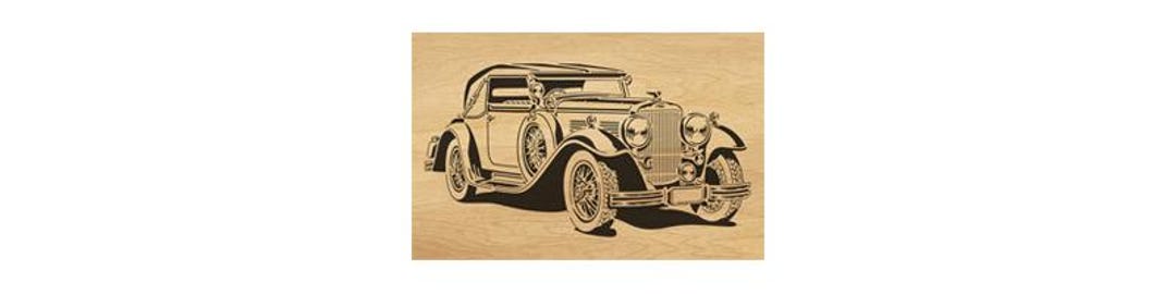 079-retro Car - Scroll Saw Pattern (pdf, Jpg, Dxf, Svg, Eps) - Etsy