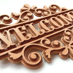 C101-welcome - Scroll Saw Pattern (pdf, Dxf, Svg, Eps) - Etsy