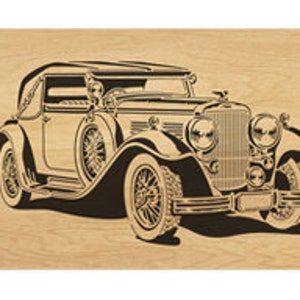 079-retro Car Scroll Saw Pattern pdf, Jpg, Dxf, Svg, Eps - Etsy