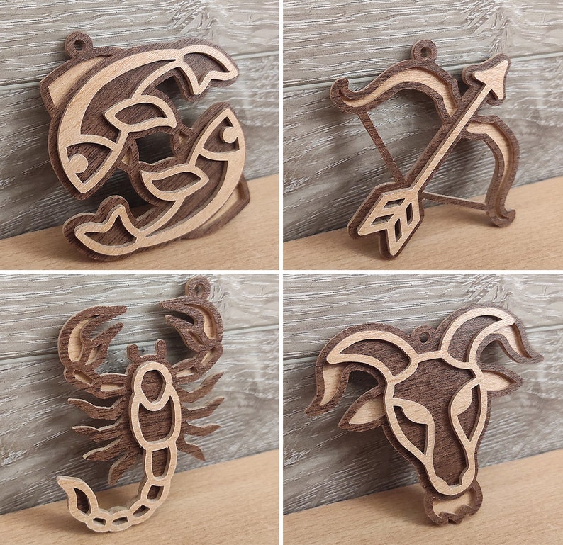 C200-zodiac Signs Set Scroll Saw Pattern pdf Dxf Svg | Etsy