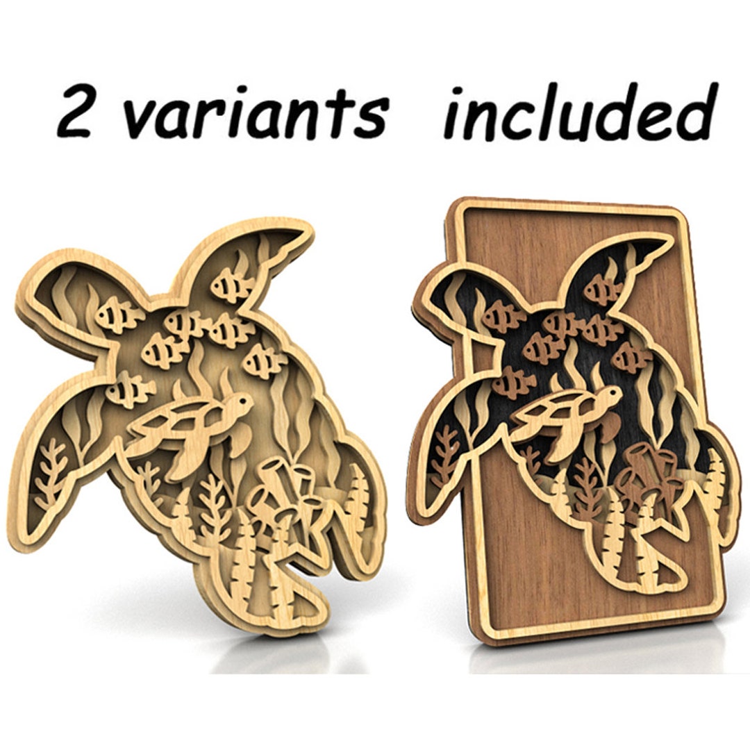 C237-turtle - Scroll Saw Pattern (pdf, Dxf, Svg, Eps) - Etsy