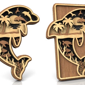 C233-dolphin - Scroll Saw Pattern (pdf, Dxf, Svg, Eps) - Etsy