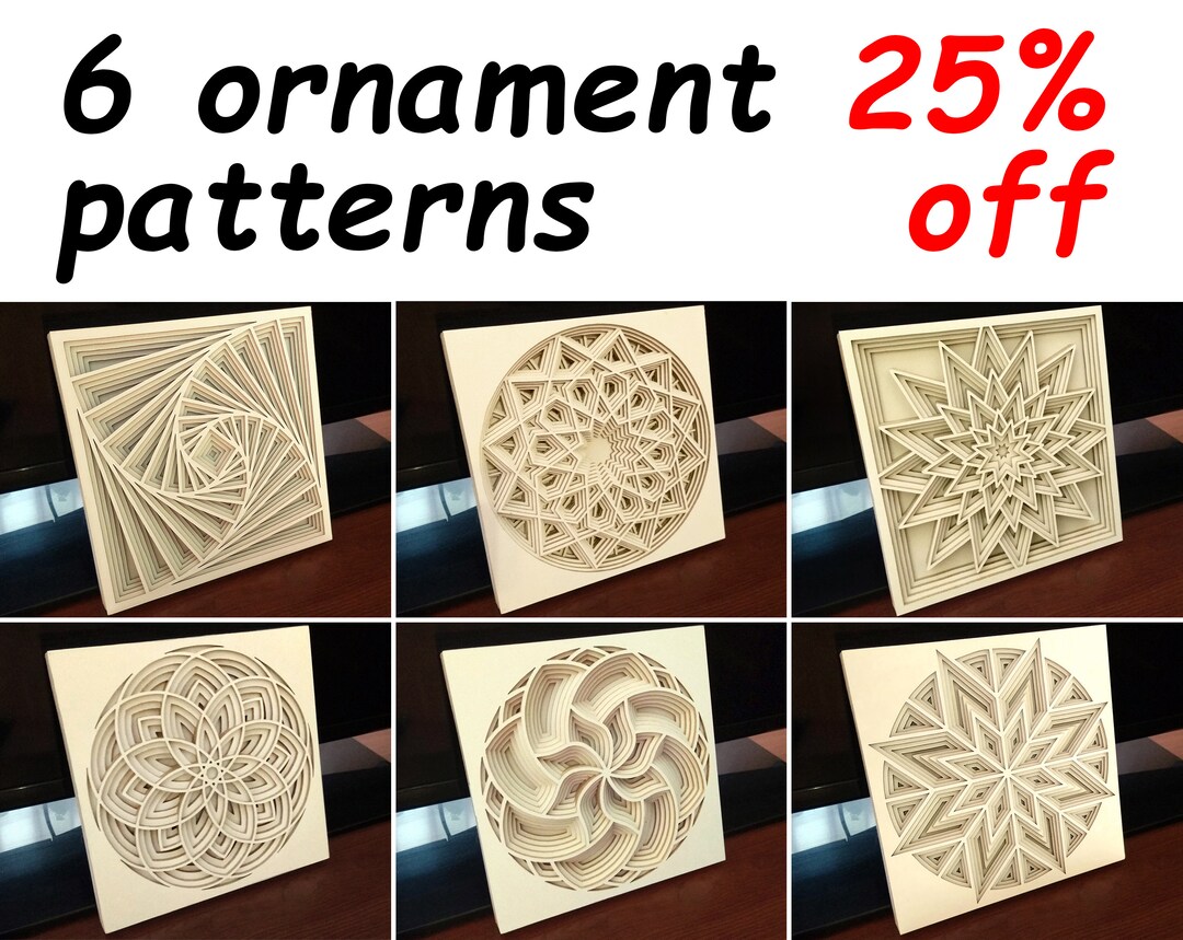 Ornaments Set Scroll Saw Pattern pdf Dxf Svg Eps - Etsy