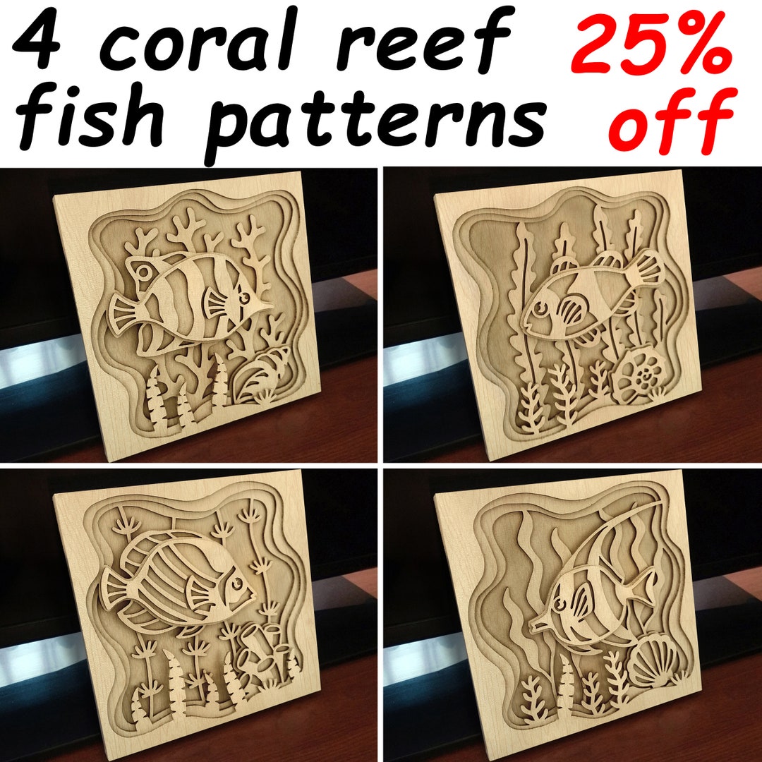 C191-coral Reef Fish Set - Scroll Saw Pattern (pdf, Dxf, Svg, Eps) - Etsy