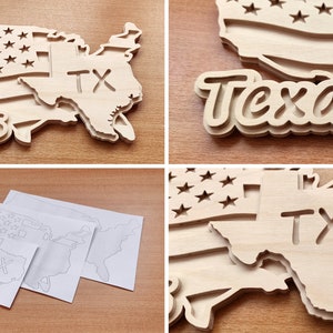 C157-US State - Scroll Saw Pattern (pdf, Dxf, Svg, Eps) - Etsy