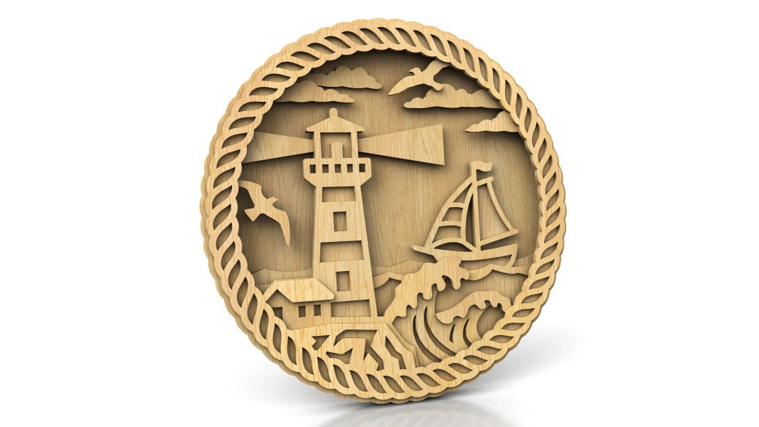 C218-lighthouse Scroll Saw Pattern pdf Dxf Svg Eps - Etsy