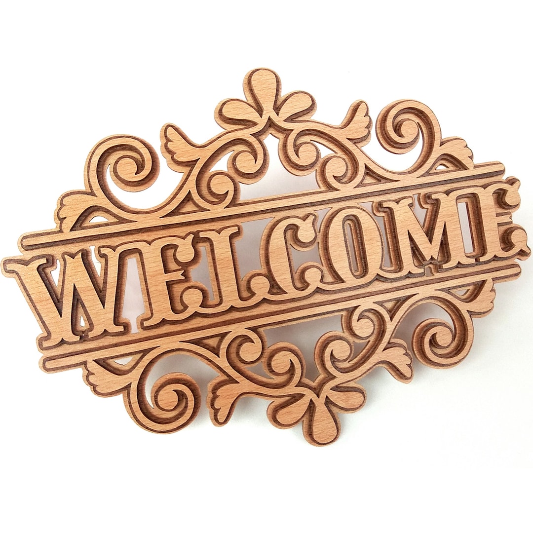 C101-welcome - Scroll Saw Pattern (pdf, Dxf, Svg, Eps) - Etsy