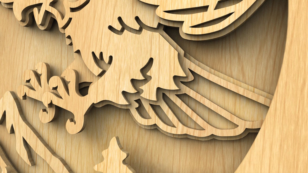 C210-eagle Scroll Saw Pattern pdf Dxf Svg Eps - Etsy Canada