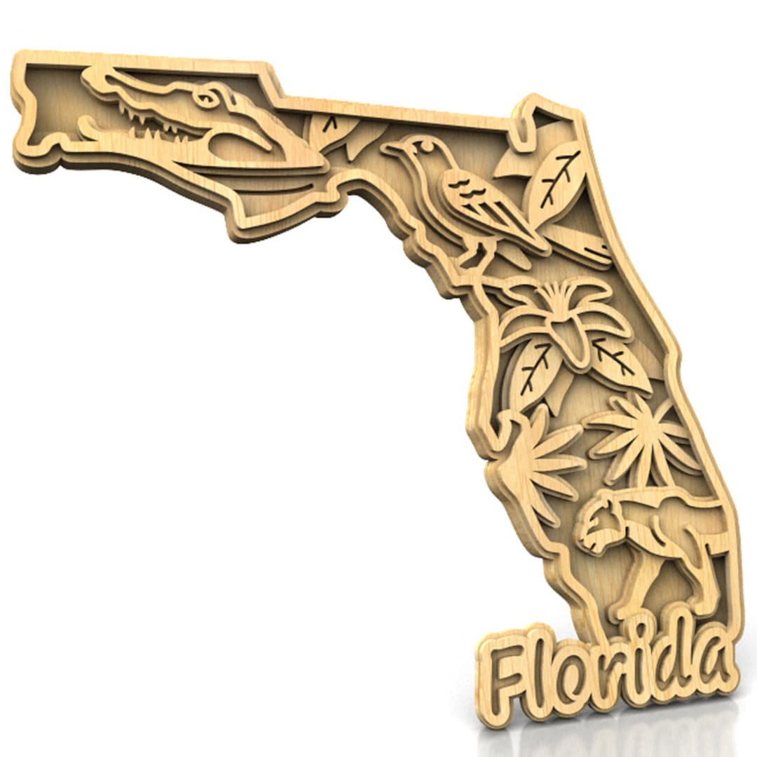 C240-florida - Scroll Saw Pattern (pdf, Dxf, Svg, Eps) - Etsy