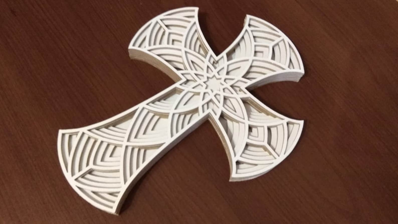 C32-cross Scroll Saw Pattern pdf Dxf Svg Eps | Etsy