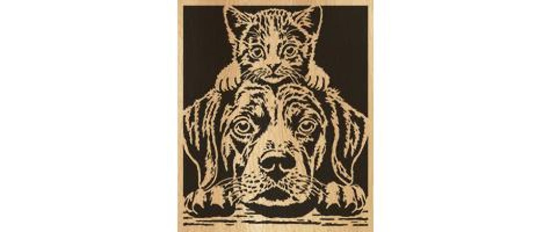 126-cat and Dog Scroll Saw Pattern pdf, Jpg, Dxf, Svg, Eps - Etsy