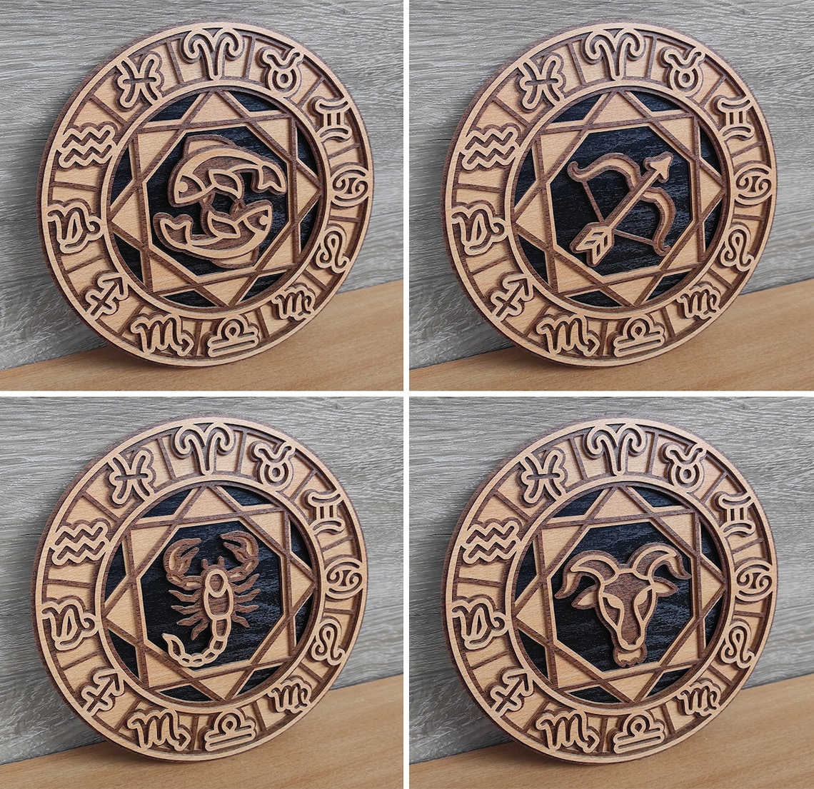 C200-zodiac Signs Set Scroll Saw Pattern pdf Dxf Svg - Etsy