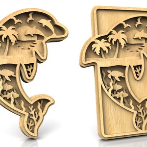 C233-dolphin - Scroll Saw Pattern (pdf, Dxf, Svg, Eps) - Etsy