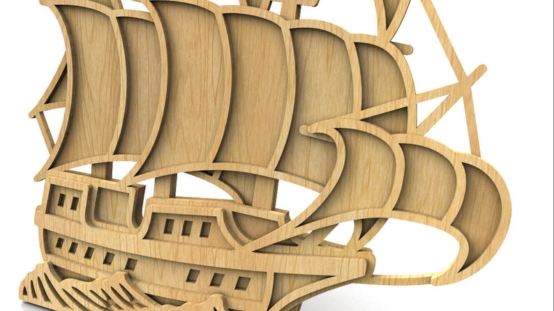 C212-galleon Scroll Saw Pattern pdf Dxf Svg Eps - Etsy