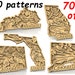 C240-US State Set Scroll Saw Pattern pdf Dxf Svg Eps - Etsy