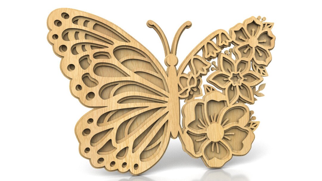 C209-butterfly Scroll Saw Pattern pdf Dxf Svg Eps - Etsy