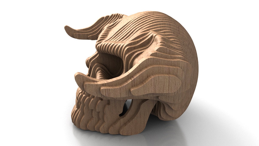 C232-devil Skull - Scroll Saw Pattern (pdf, Dxf, Svg, Eps) - Etsy
