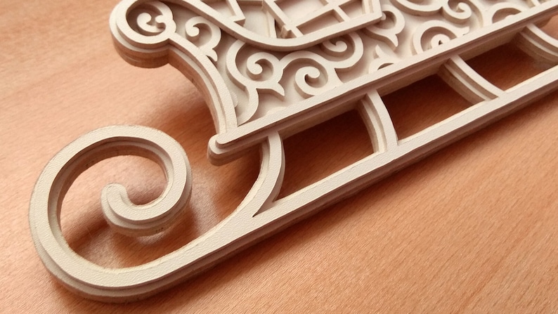 C92-christmas Sleigh Scroll Saw Pattern pdf Dxf Svg Eps - Etsy