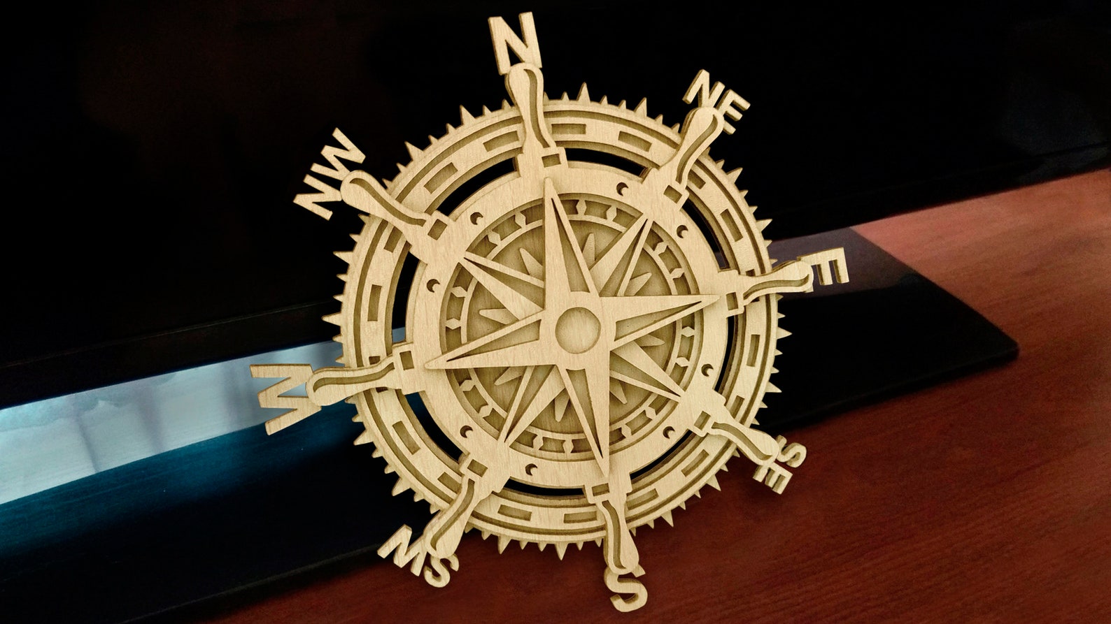 C171-compass Scroll Saw Pattern pdf Dxf Svg Eps - Etsy