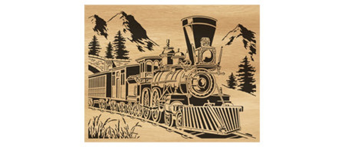 093-train Scroll Saw Pattern pdf Jpg Dxf Svg Eps - Etsy