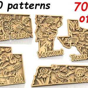 C240-US State Set - Scroll Saw Pattern (pdf, Dxf, Svg, Eps) - Etsy
