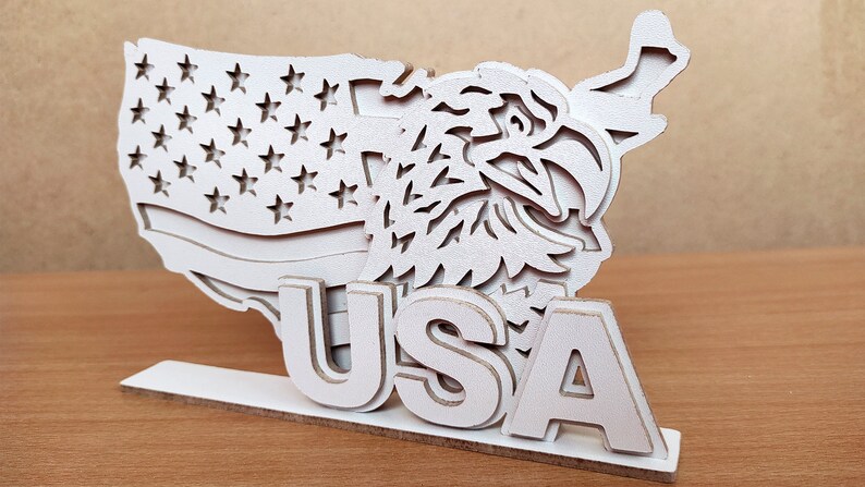 C177-eagle-flag - Scroll Saw Pattern (pdf, Dxf, Svg, Eps) - Etsy