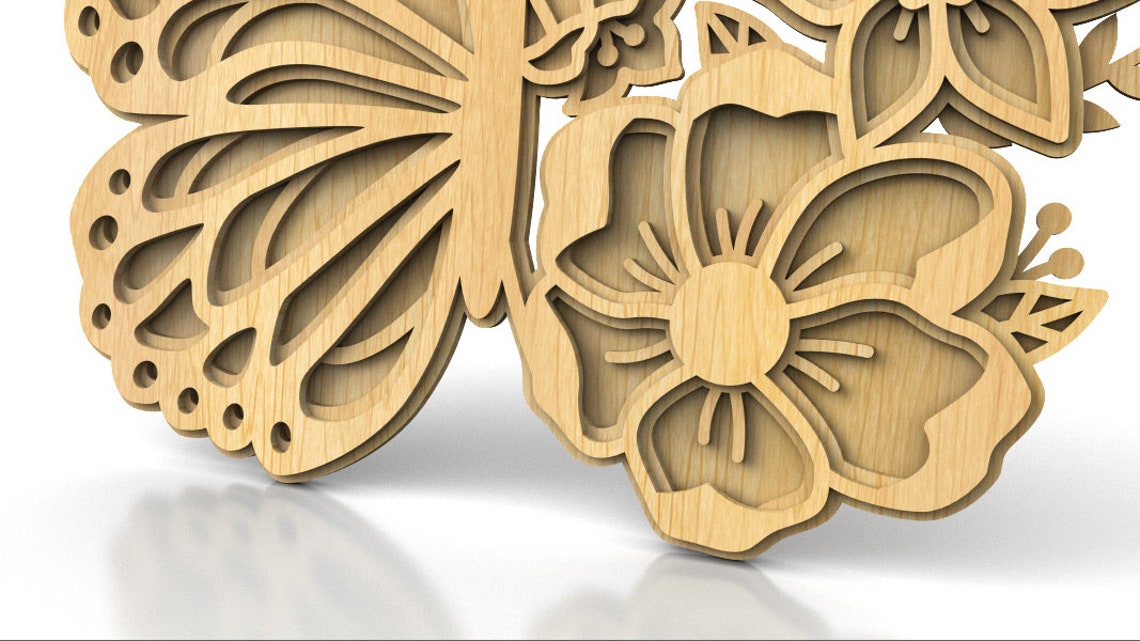 C209-butterfly Scroll Saw Pattern pdf Dxf Svg Eps - Etsy