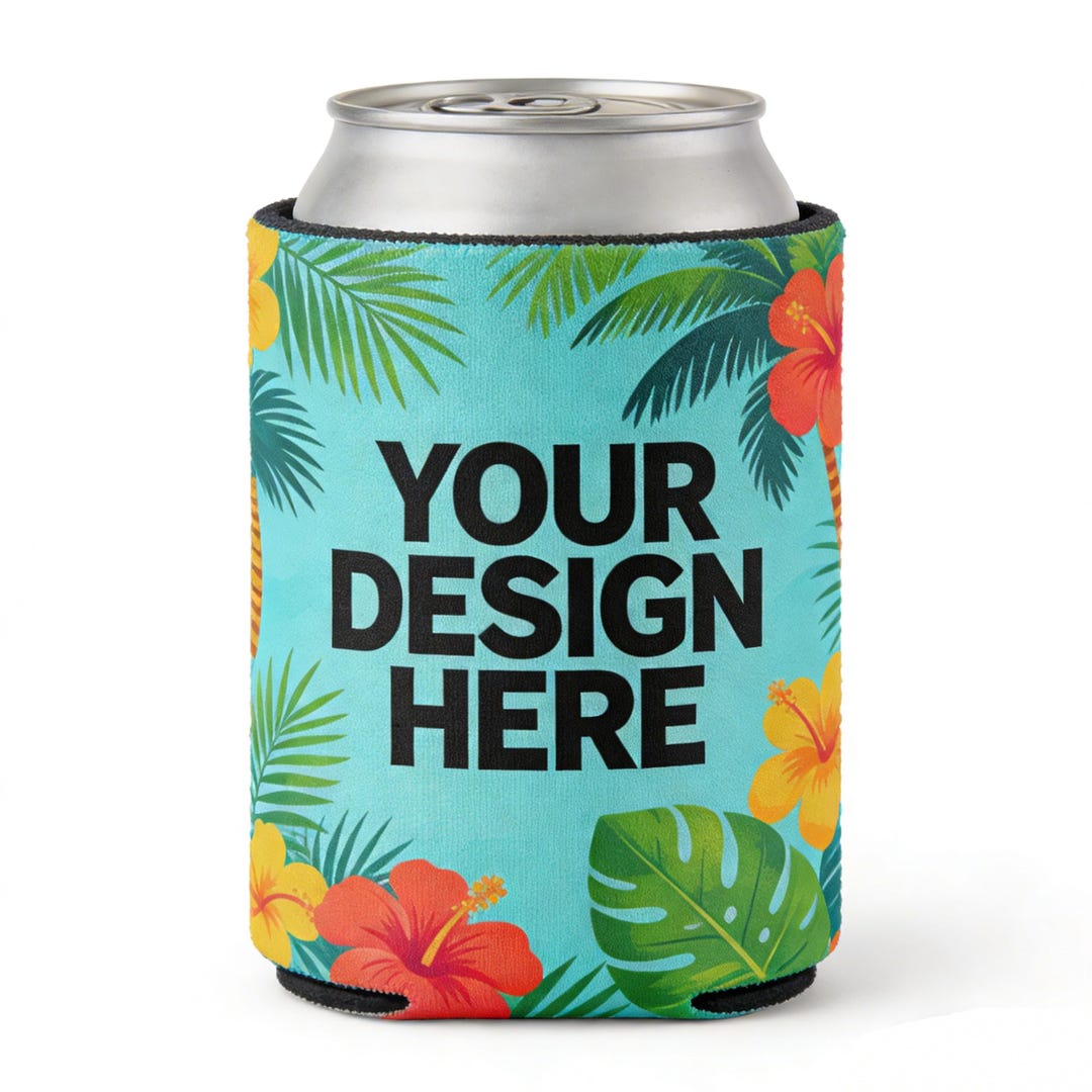 Custom Koozie With Text or Logo – Full Color Print Can & Bottle Cooler ...
