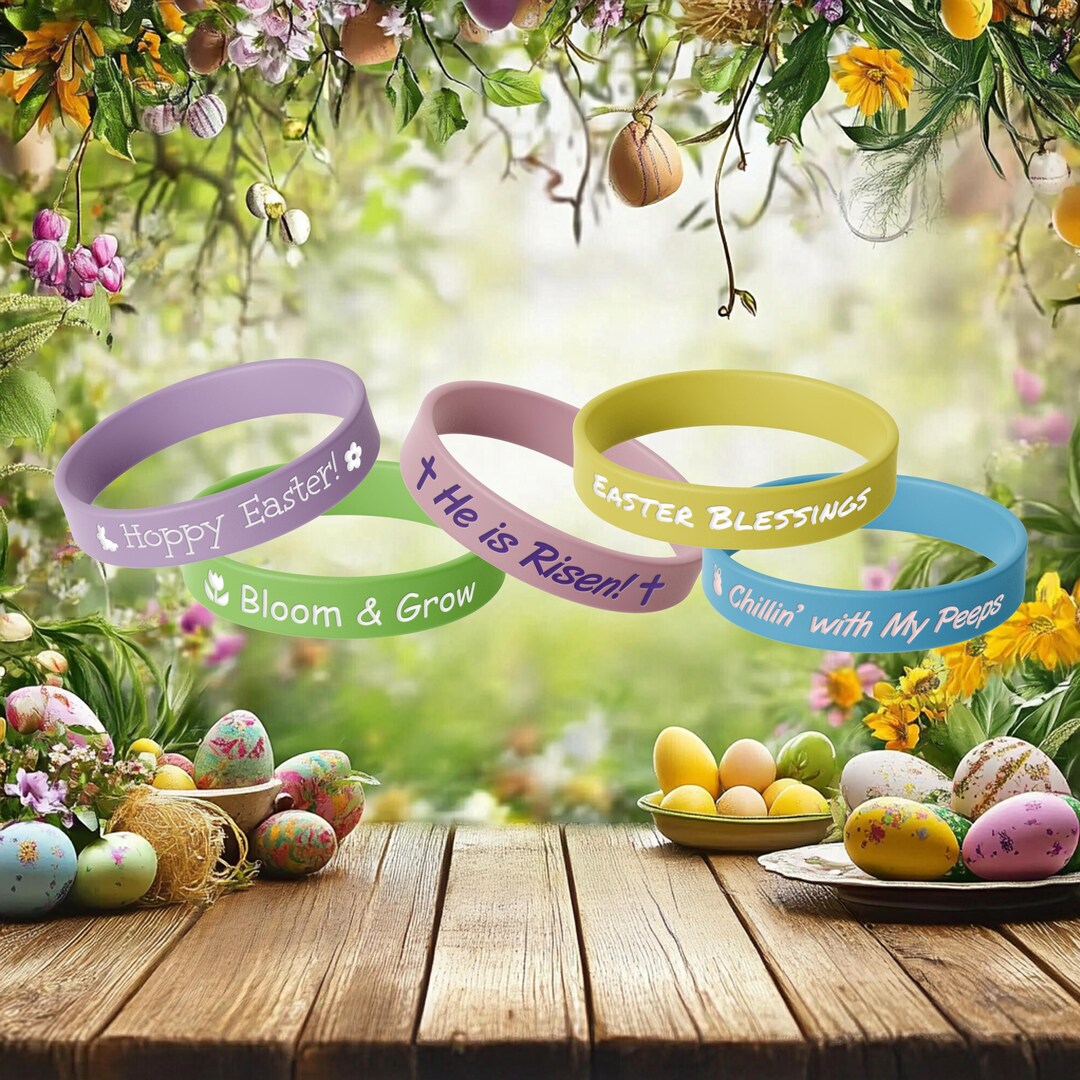 Custom Easter Wristbands – Personalized Silicone Bracelets for Easter ...