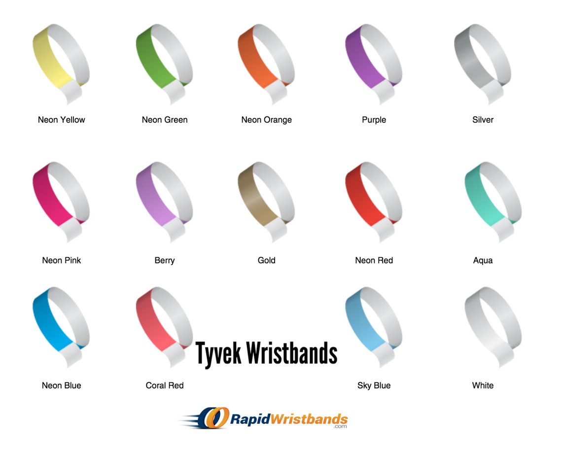100 Custom Tyvek Wristbands - Etsy