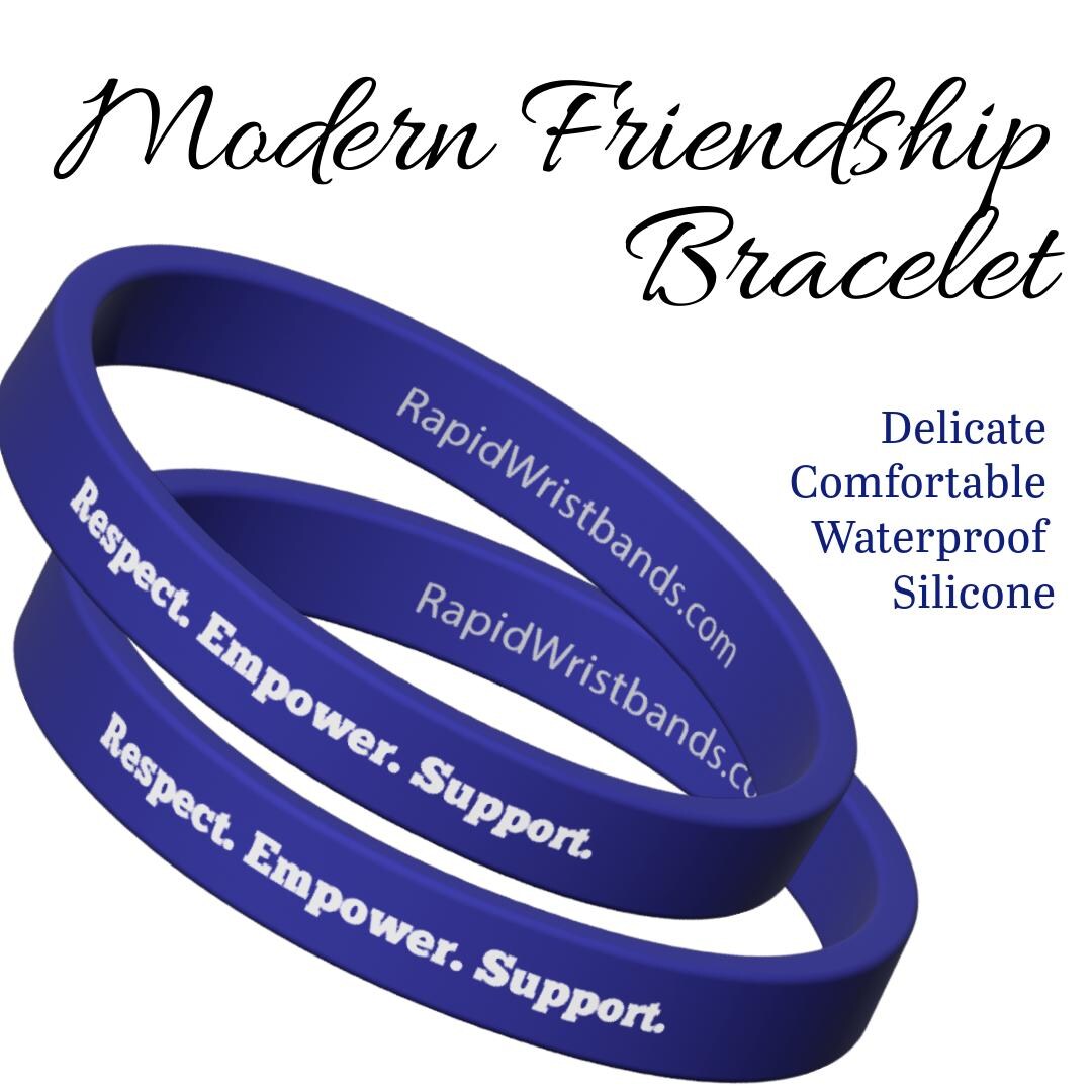 1/4'' Blue Silicone Friendship Bracelet | Respect Empower Support - Etsy