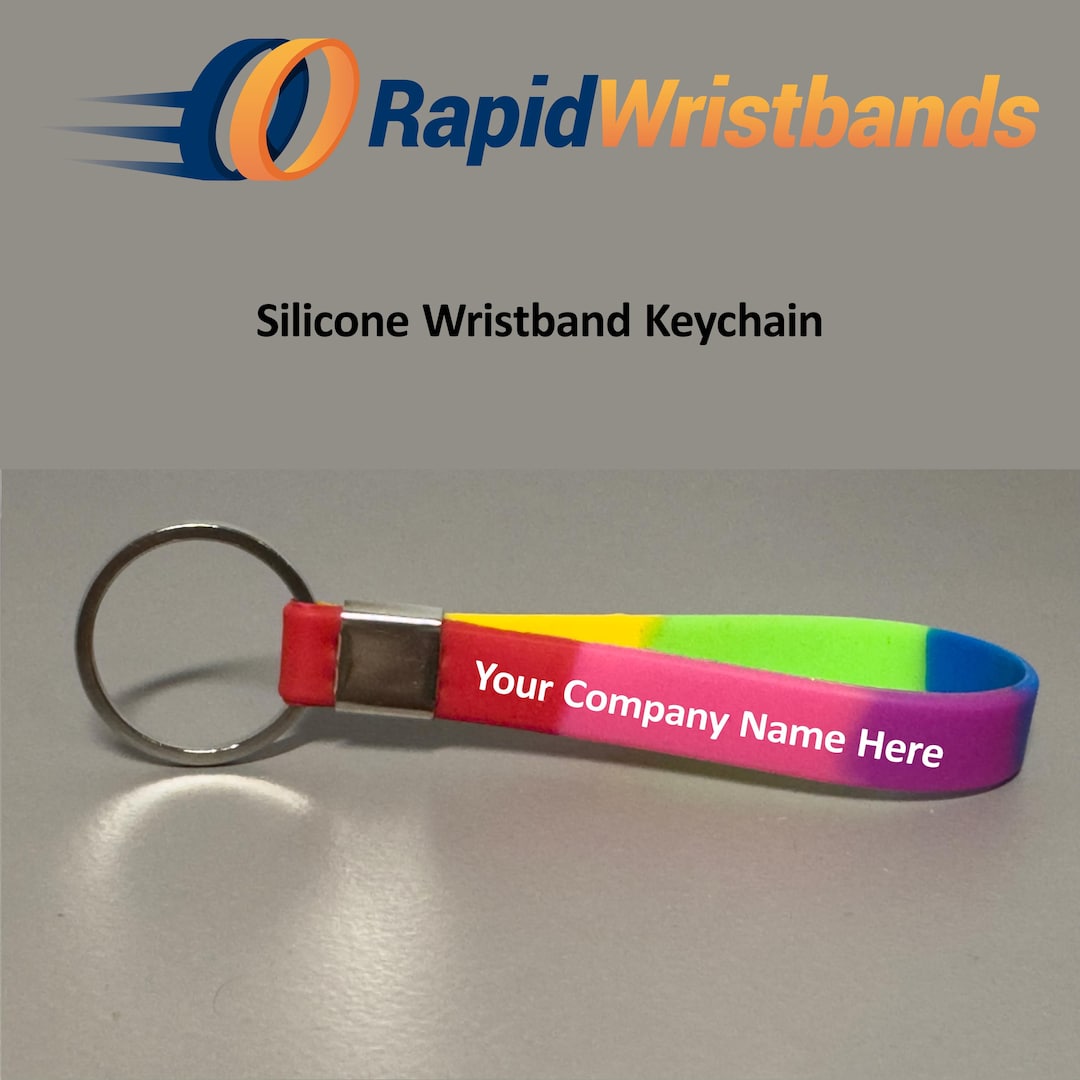 Customized Silicone Wristband Keychains Printed Style - Etsy