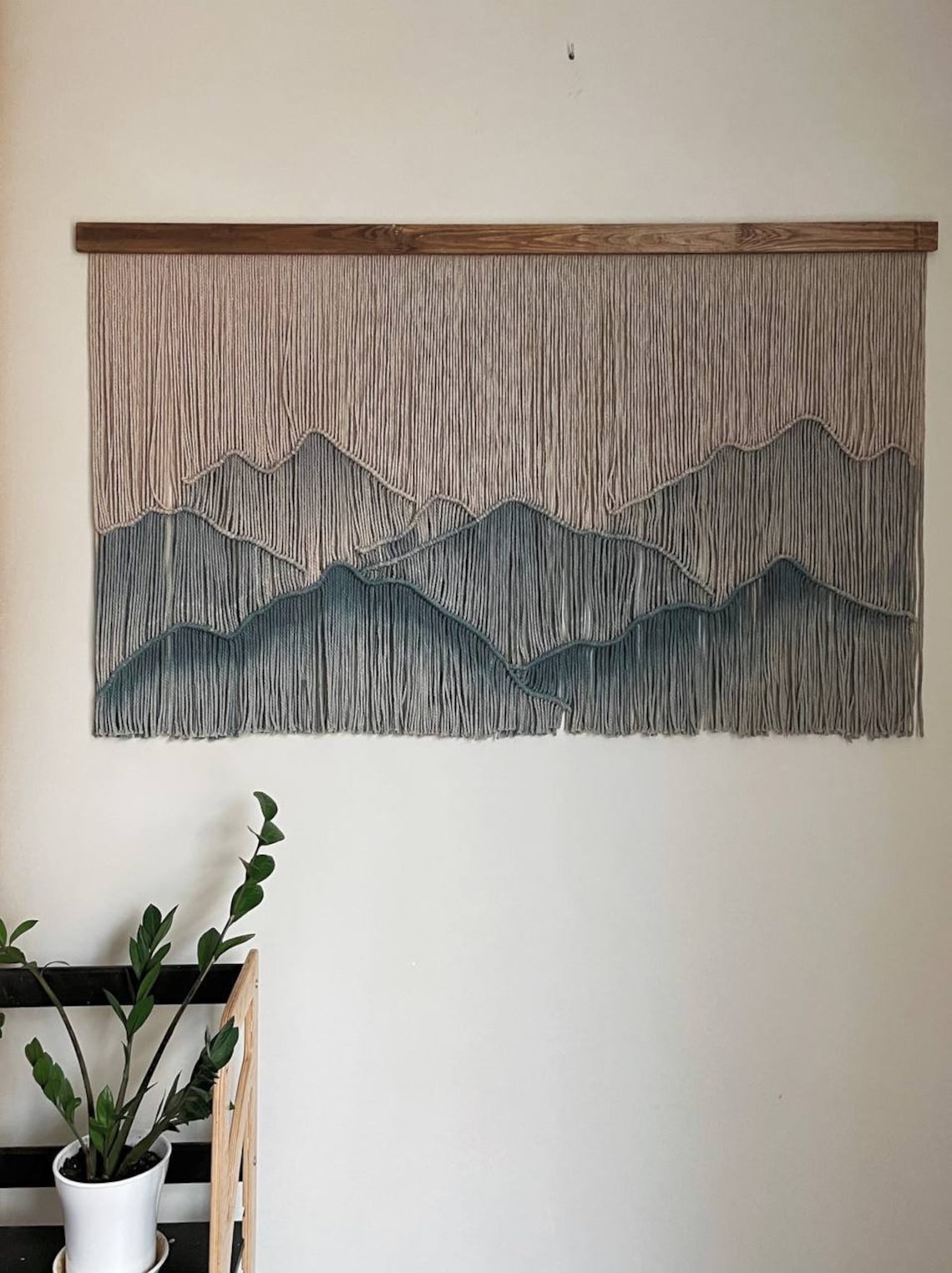 Dyed Wall Hanging, Hand-dyed Tapestry, Dip Dye Fiber Art, Large Macrame ...