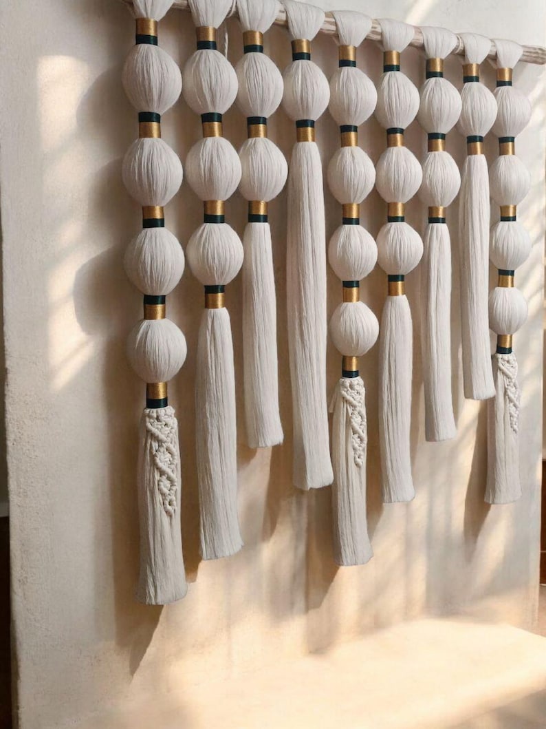 Ball Macrame Mural for Wall, Macrame Ball Hanging, Large Woven Wall Art ...