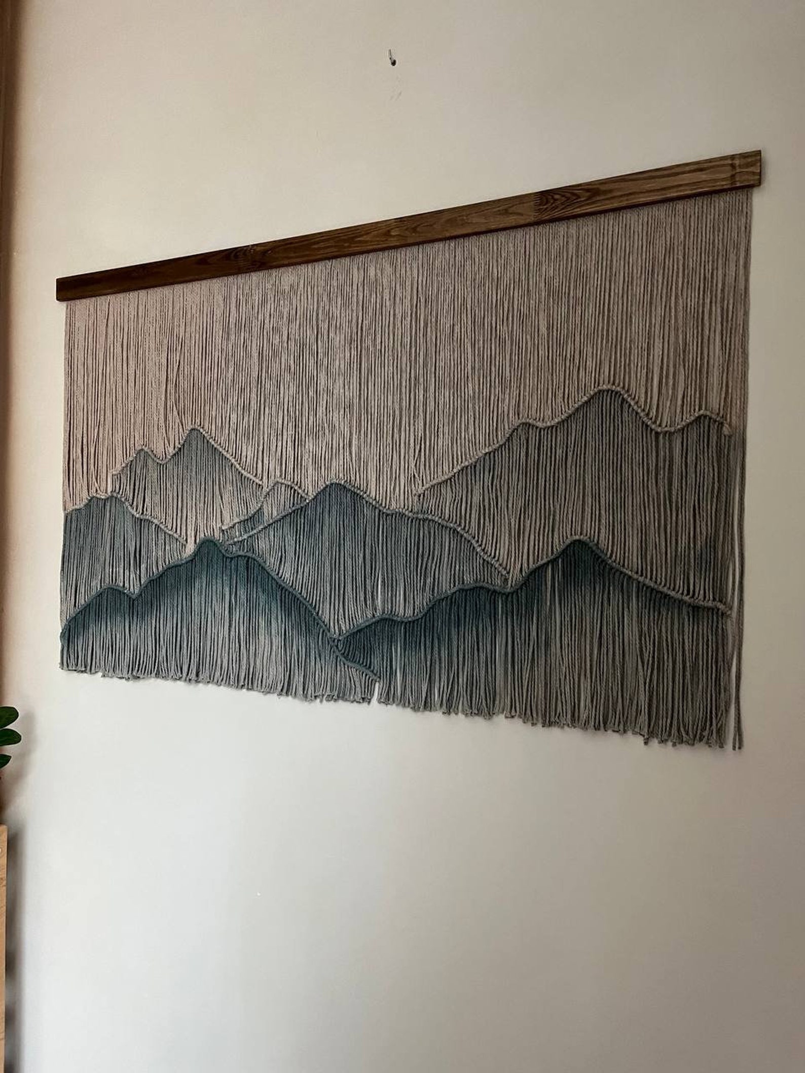 Dyed Wall Hanging, Hand-dyed Tapestry, Dip Dye Fiber Art, Large Macrame ...