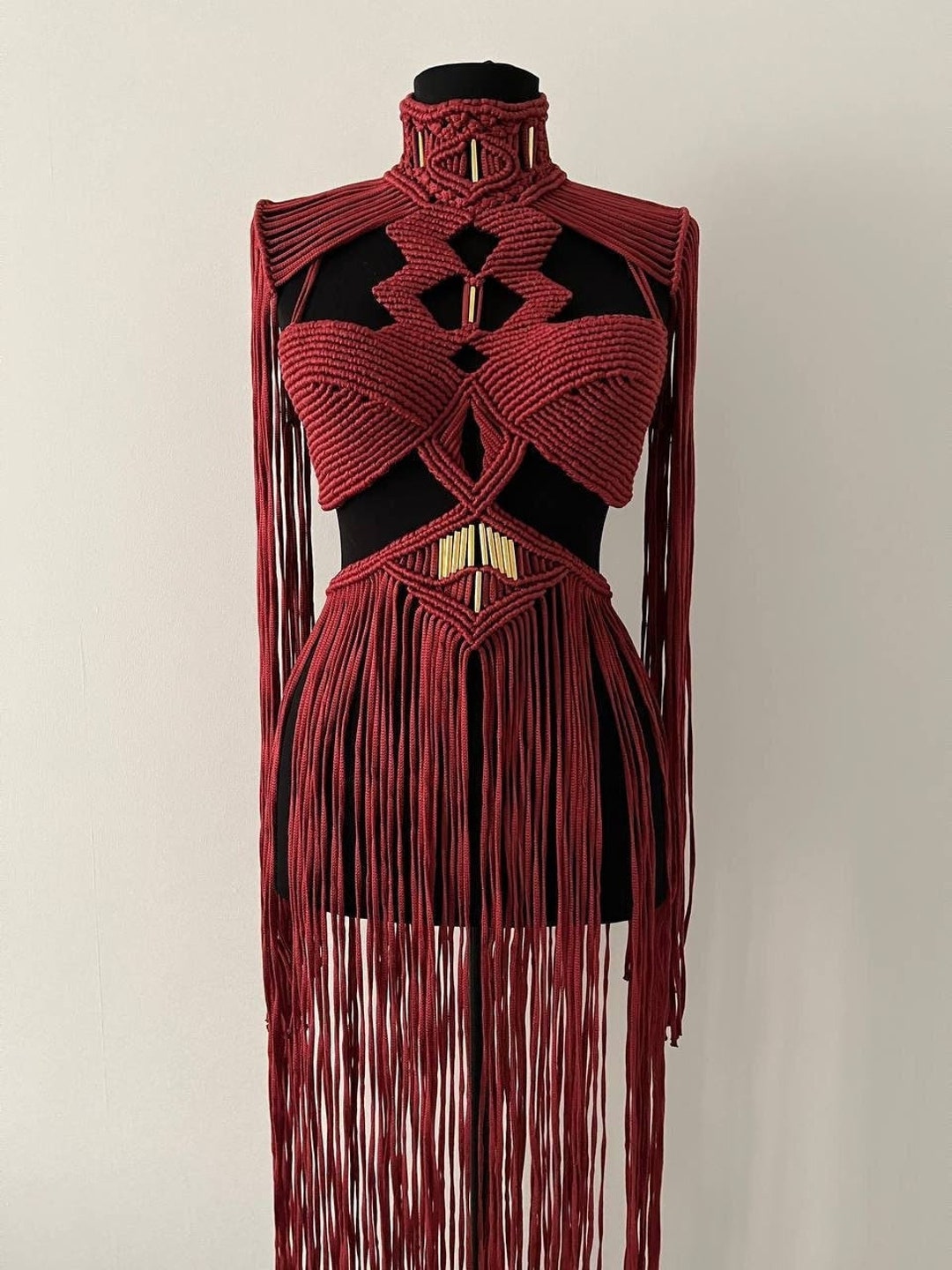 Rave Outfit, Burning Man Dress, Macrame Beachwear, Macrame Rope Dress ...