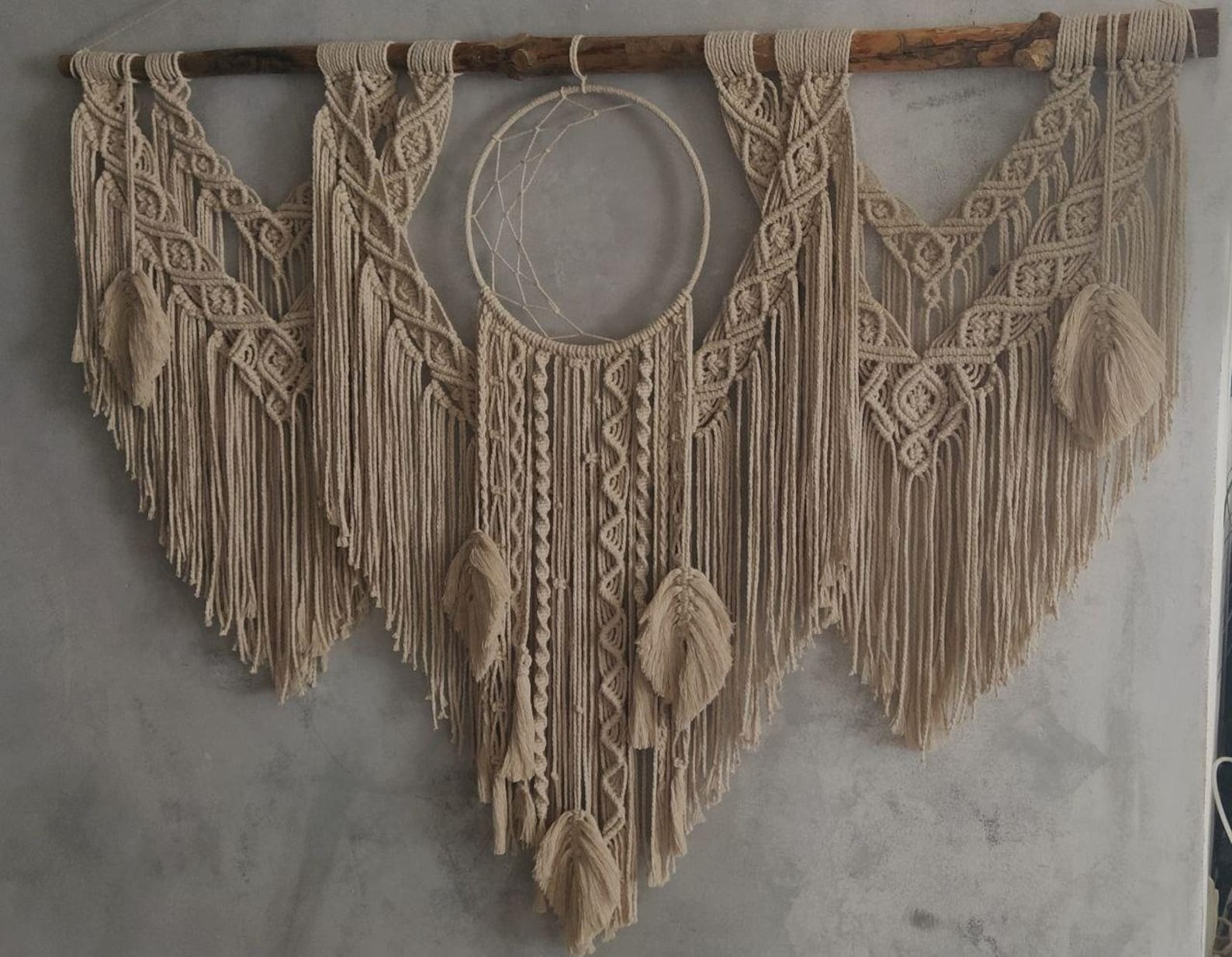Large Macrame Backdrop With Dream Catcher Extra Large Macrame - Etsy