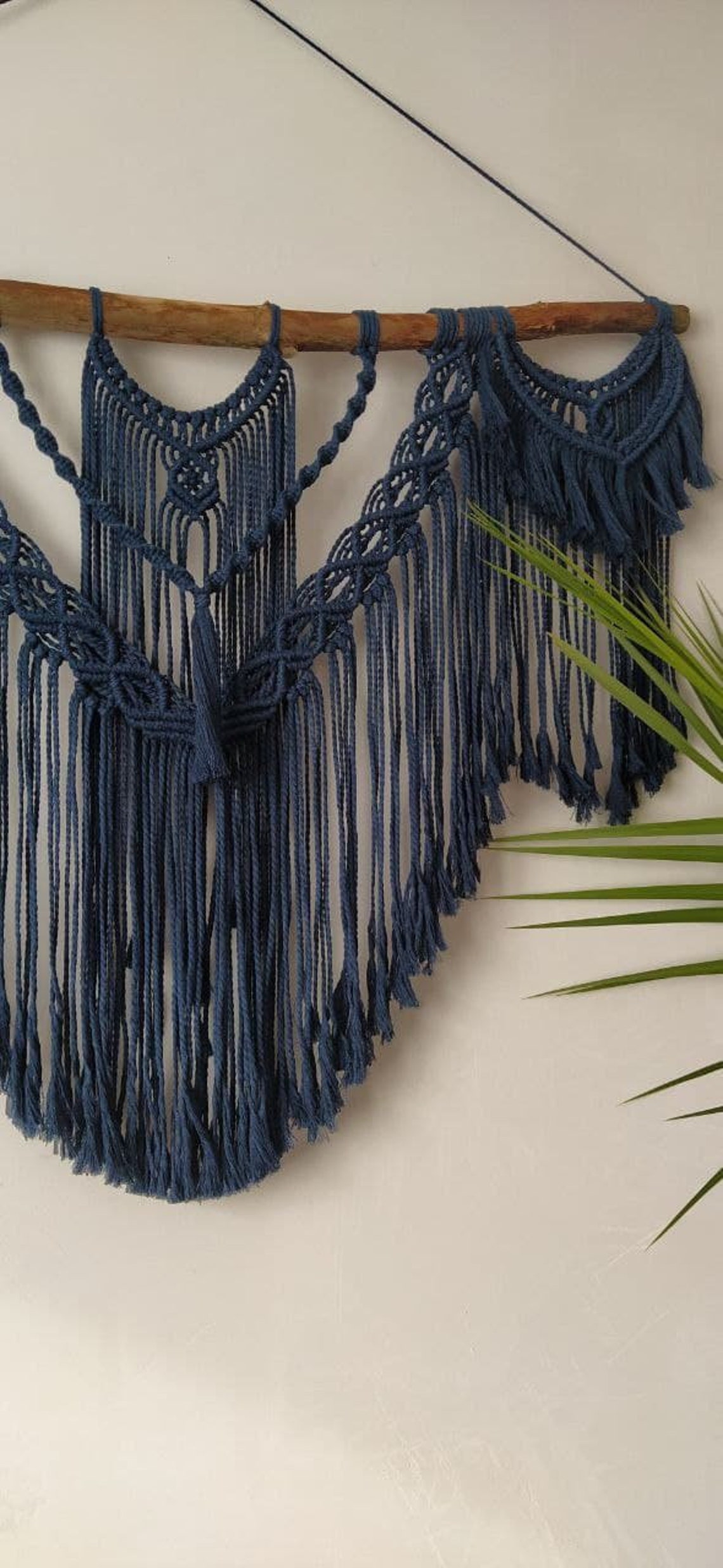 Royal Blue Wall Hanging Large Macrame Backdrop Macrame Wall | Etsy