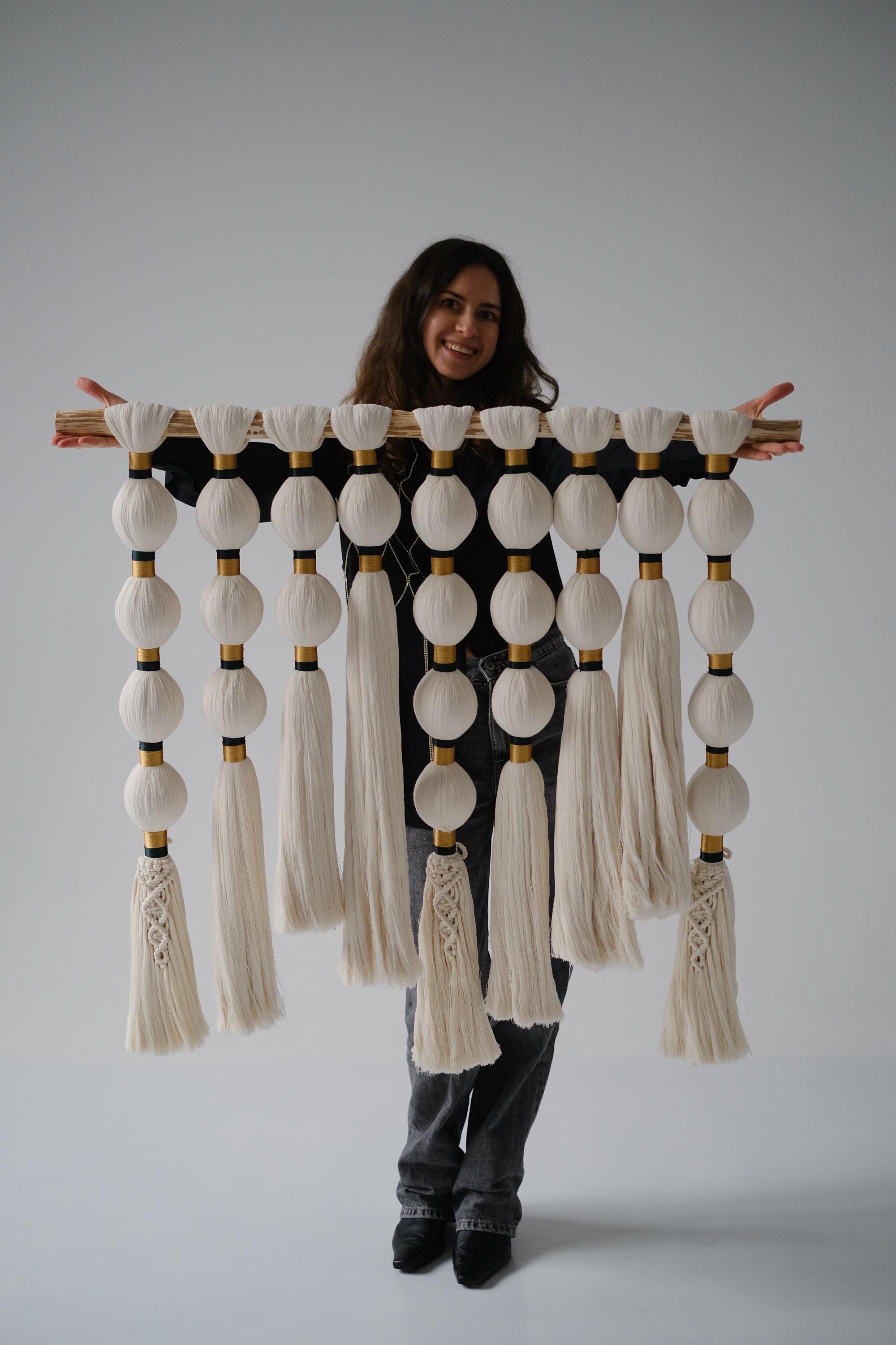 Ball Macrame Mural for Wall, Macrame Ball Hanging, Large Woven Wall Art ...