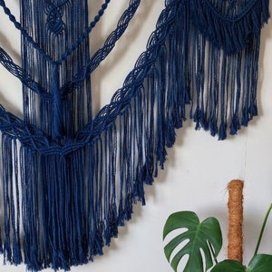 Royal Blue Wall Hanging Large Macrame Backdrop Macrame Wall - Etsy