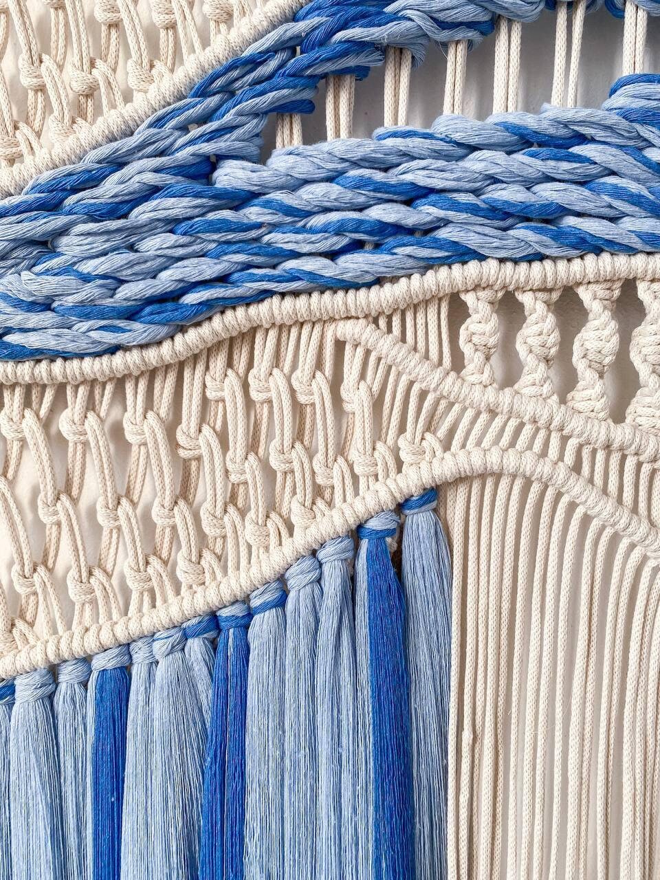 Macrame Mural Available in Many Colors, Geometric Macrame Headboard ...