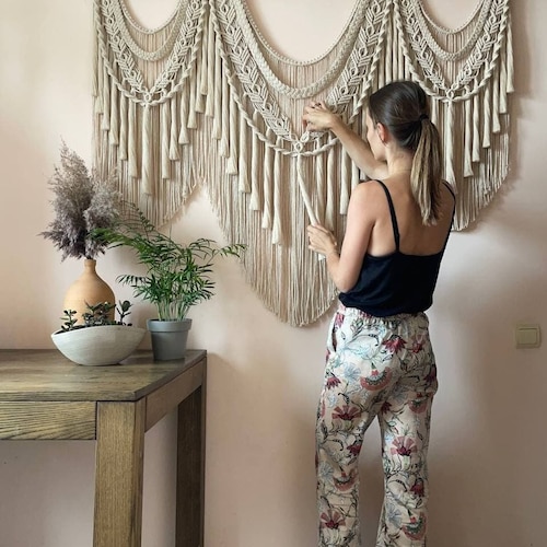 Extra Large Neutral Wall Hanging / Tapestry - Etsy
