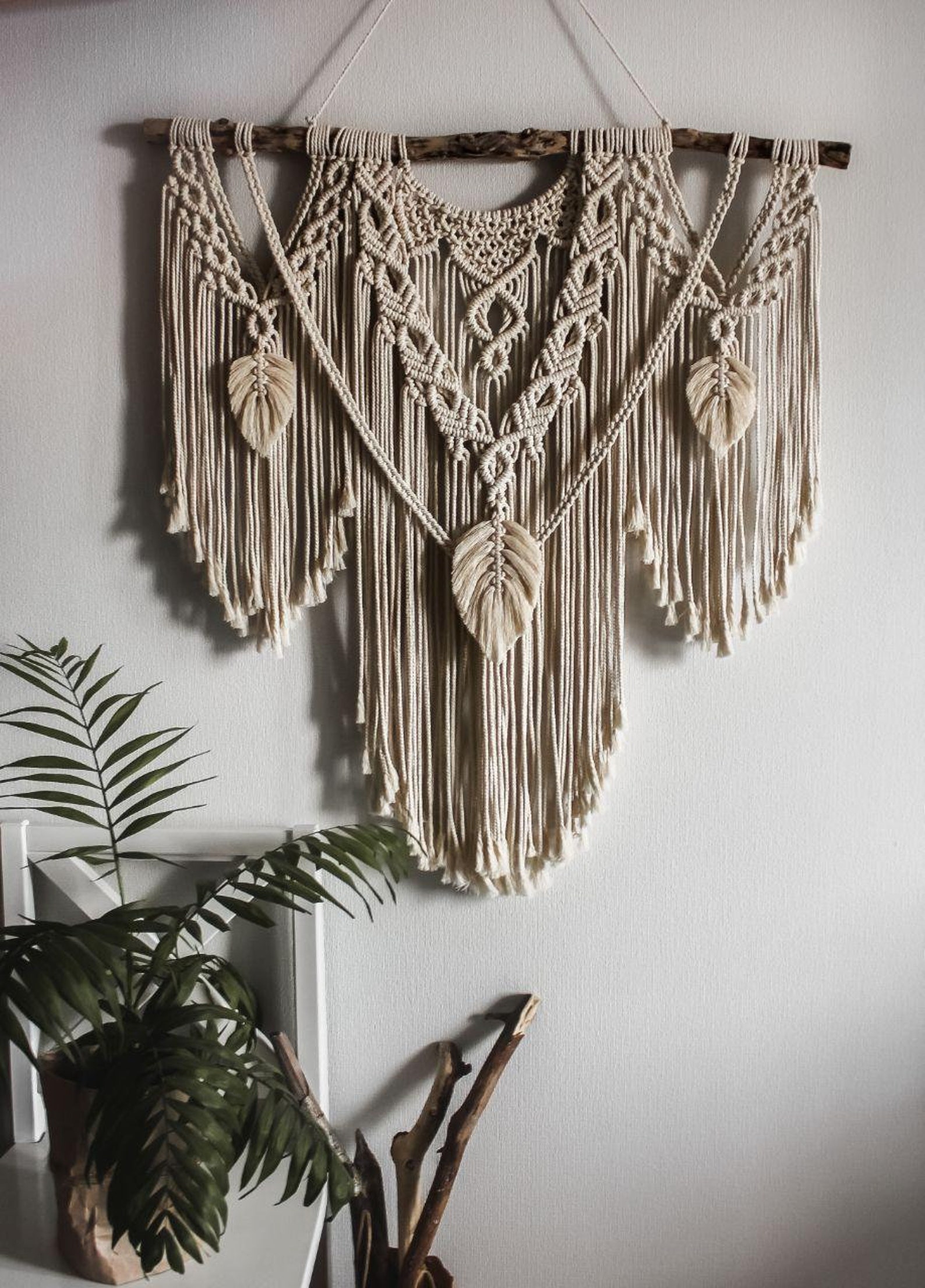 Large Macrame Backdrop Beige Macrame Wall Hanging With - Etsy