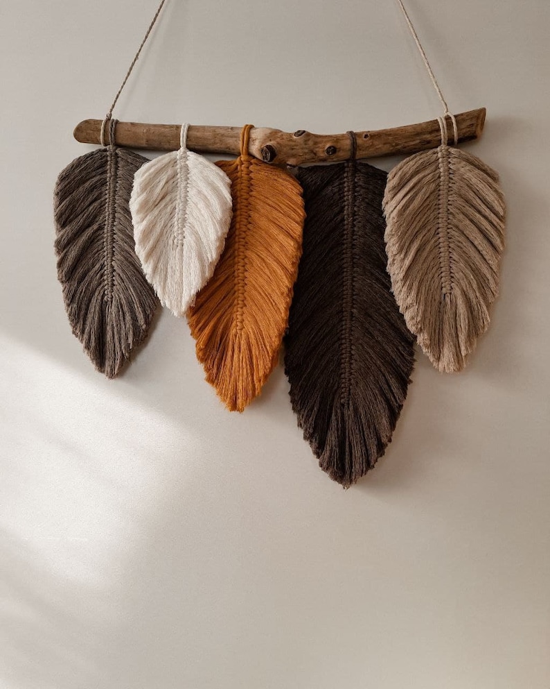 Colored Macrame Feathers Nursery Decor Macrame Wall - Etsy